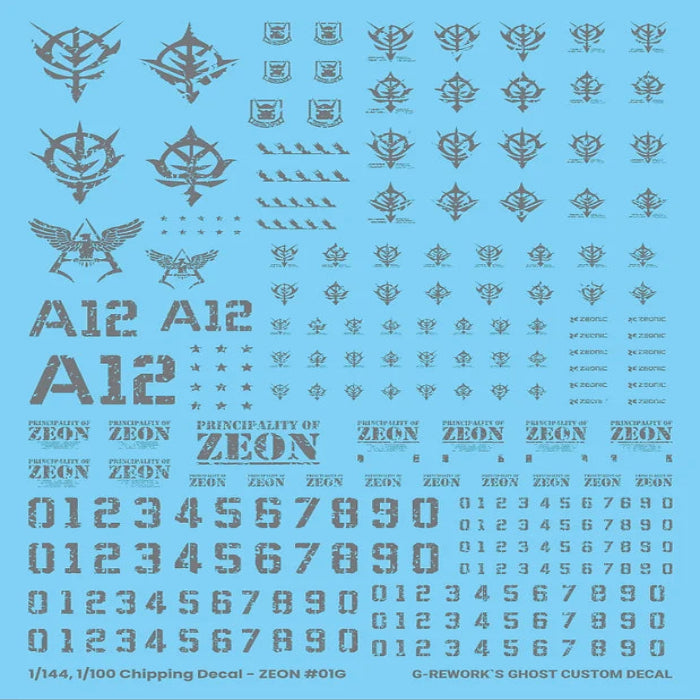 G-rework CHIPPING DECAL_ZEON_01_GRAY – Hobby Kitz